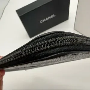 CHANEL | Bags | Chanel Caviar Large Timeless Cc Zip Around Wallet ...